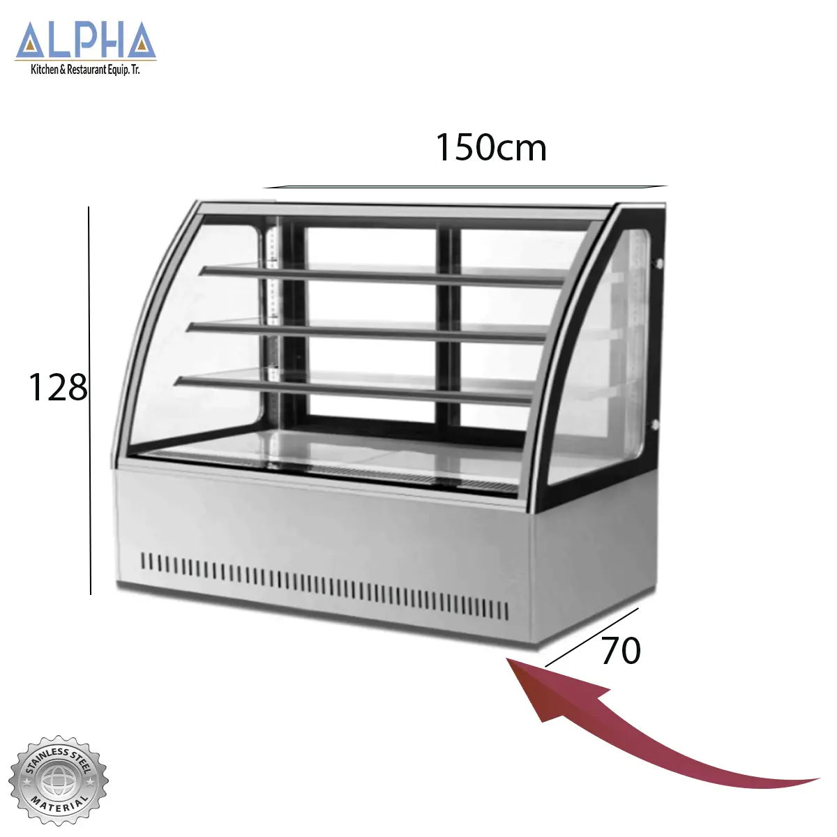 Cold Display-3 shelf 150 | Showcase Refrigerated