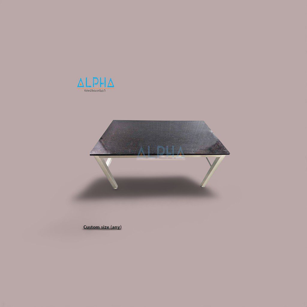 Steel Work Table Marble Top | ALPHA Inox Factory