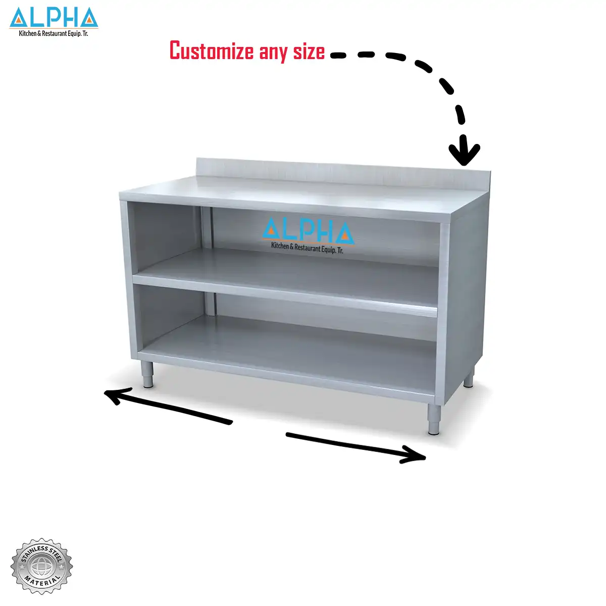 Ss Kitchen Storage Cabinet No Doors | ALPHA Factory